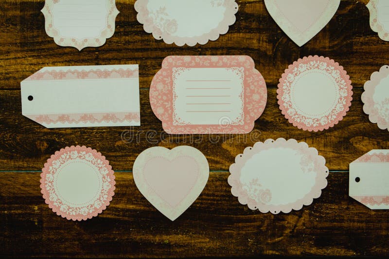 Beautiful Empty Gift Cards with Different Shapes Stock Image - Image of ...