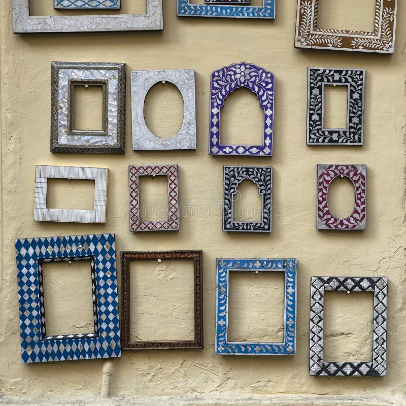 Beautiful Empty Picture Frames Hanging on the Wall, Udaipur, India ...