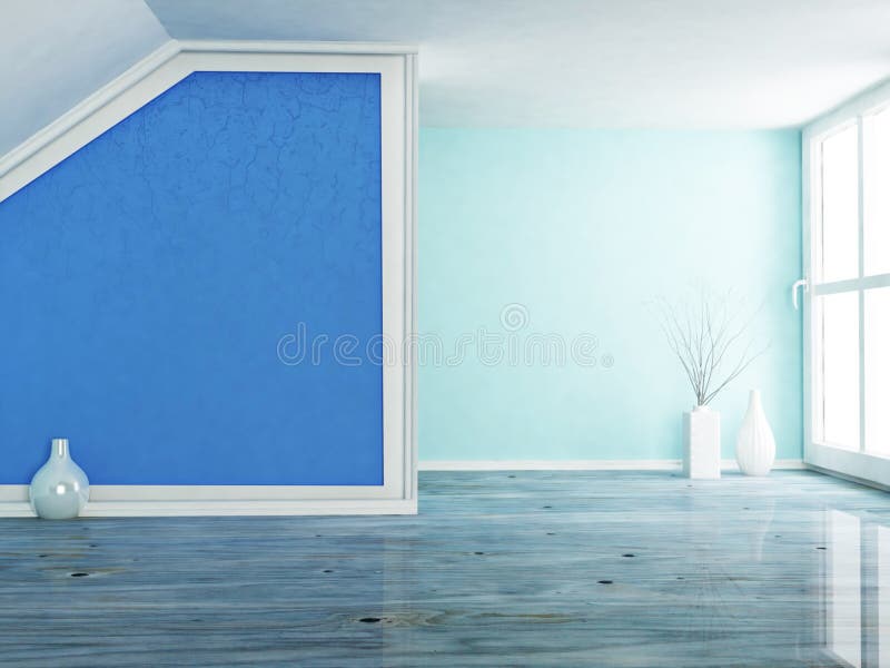 Beautiful empty room stock illustration. Illustration of corridor ...