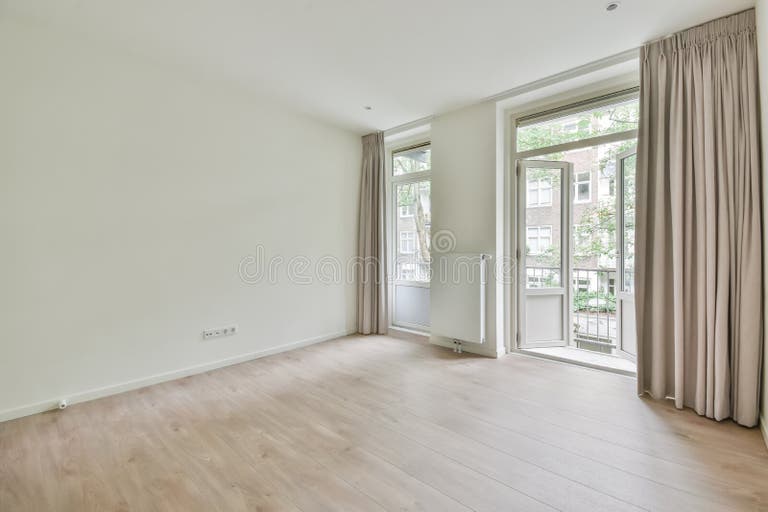 Beautiful Empty Room with a Modern Interior Stock Image - Image of ...