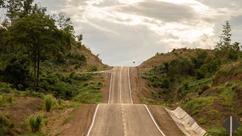 Beautiful Empty Rural Curve, Asphalt Road Way Stock Photo - Image of ...