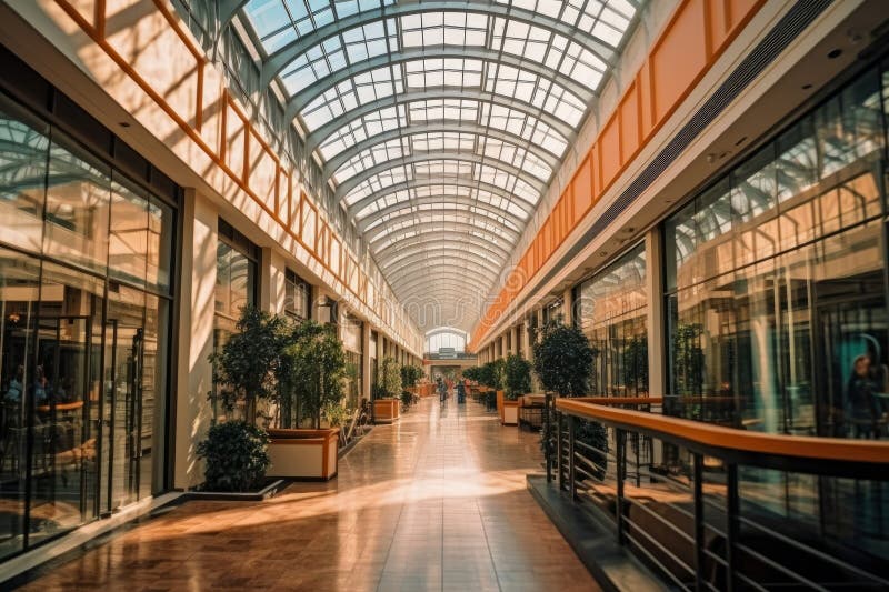 Beautiful Empty View Inside in the Mall Stock Illustration ...