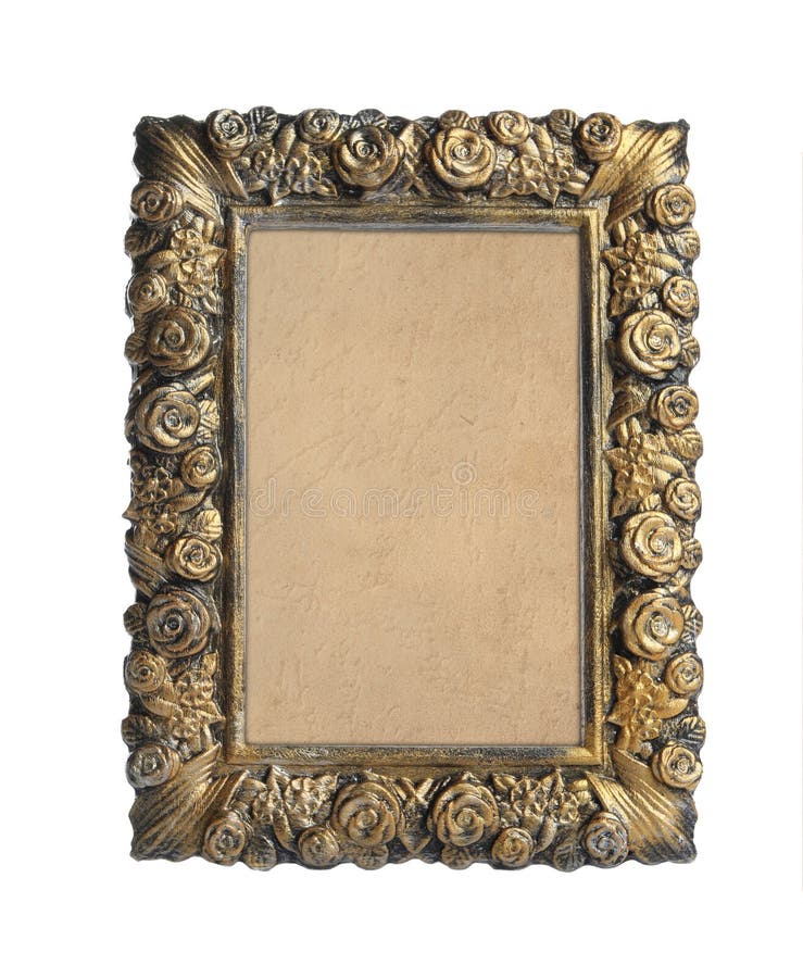 Beautiful Empty Vintage Frame Isolated on White Stock Photo - Image of ...