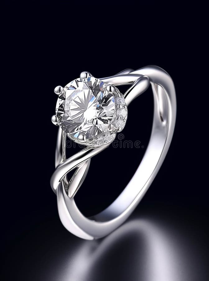 Beautiful Engagement Ring Featuring with White Diamond Generative AI ...
