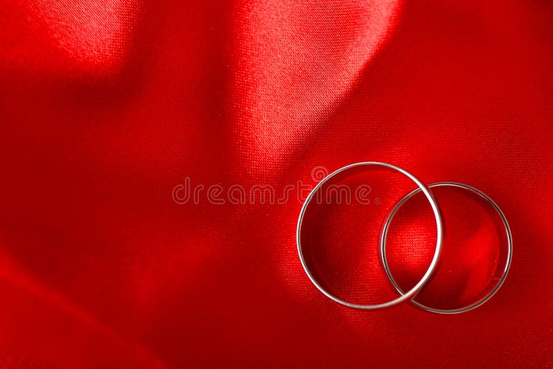 Beautiful Engagement Rings on Color Cloth Stock Photo - Image of carat ...