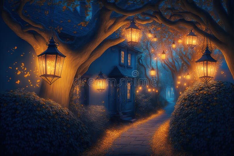 Beautiful Environment of Night with Beautiful Lighting Stock ...