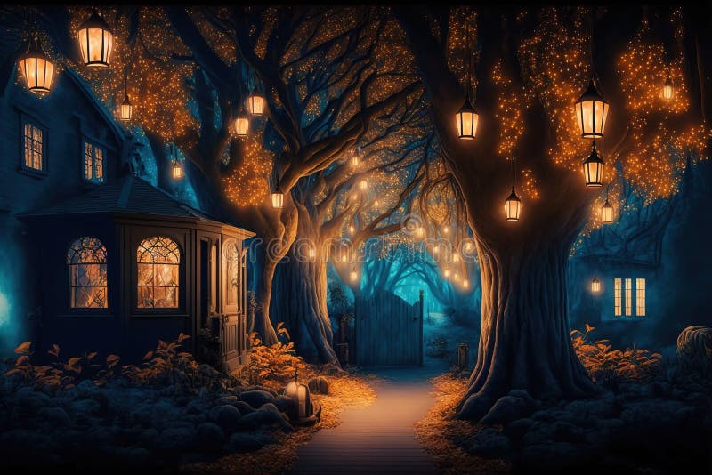 Beautiful Environment of Night with Beautiful Lighting Stock ...