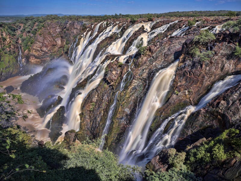 Beautiful Epupa Falls on the Kunene River, Namibia Stock Photo - Image ...