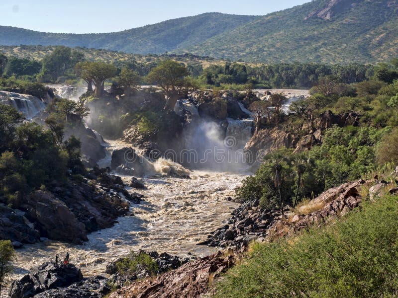 Beautiful Epupa Falls on the Kunene River, Namibia Stock Photo - Image ...