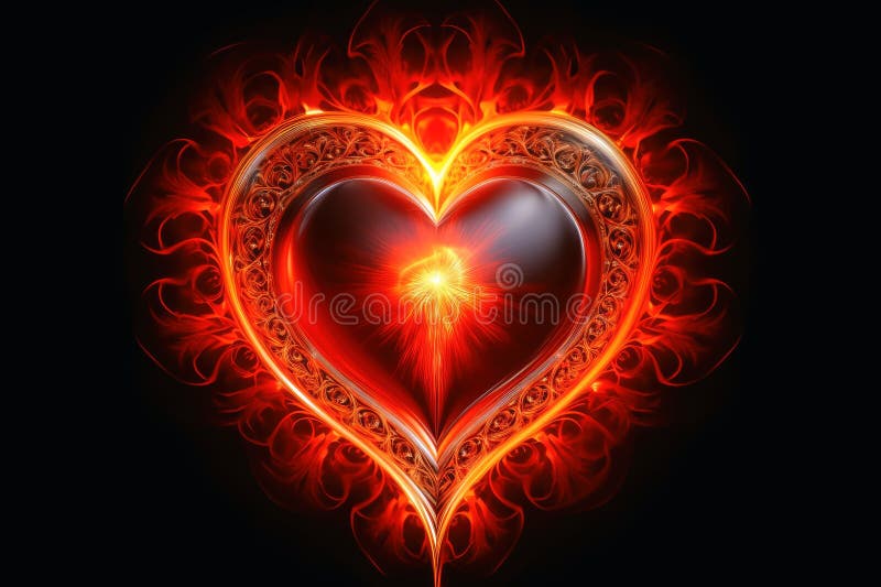 Beautiful Esoteric Heart with Spiritual Love Created with Generative AI ...