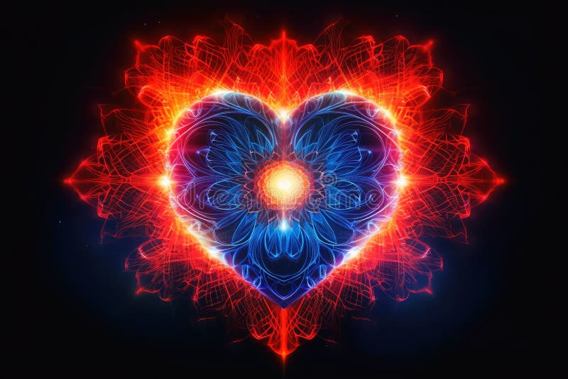 Beautiful Esoteric Heart with Spiritual Love Created with Generative AI ...
