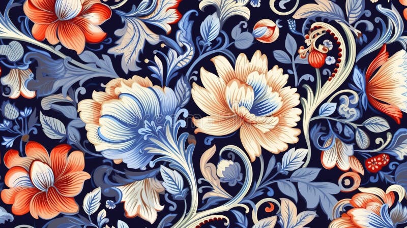 Beautiful Ethnic Flower Seamless Pattern.AI Generated Stock ...