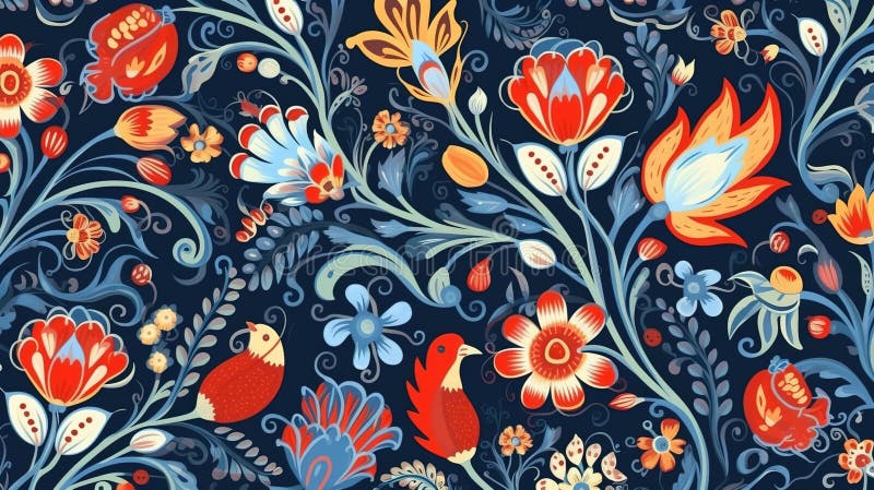 Beautiful Ethnic Flower Seamless Pattern.AI Generated Stock ...