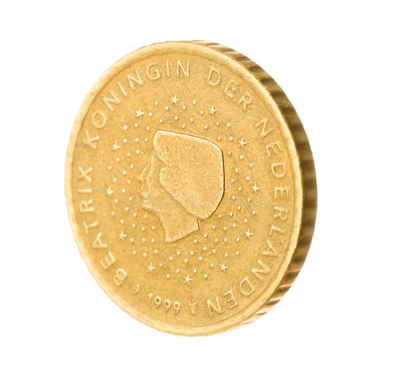 Beautiful Euro Cent Coin Isolated on White, Back View Stock Image ...