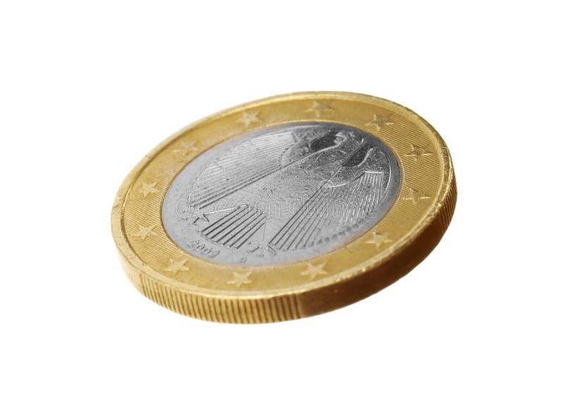 Beautiful Euro Coin with Eagle on White Background Stock Photo - Image ...