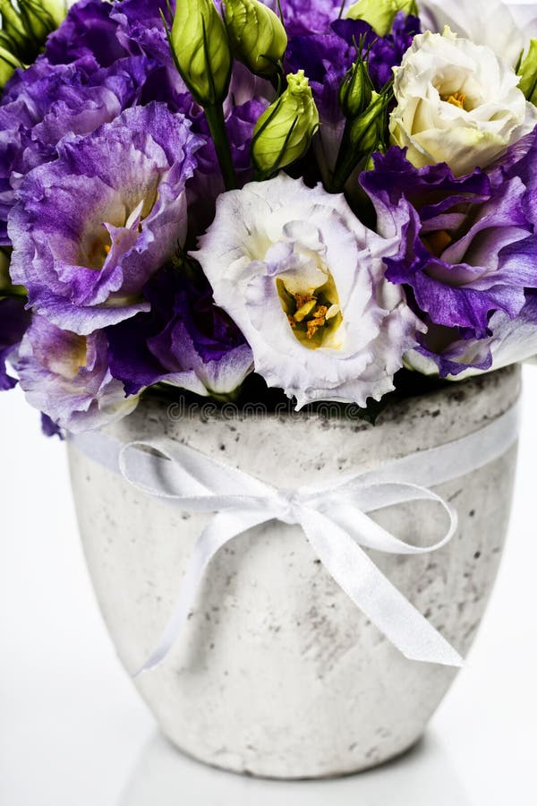 Beautiful Eustoma Flowers Bouquet Stock Image - Image of exotic ...