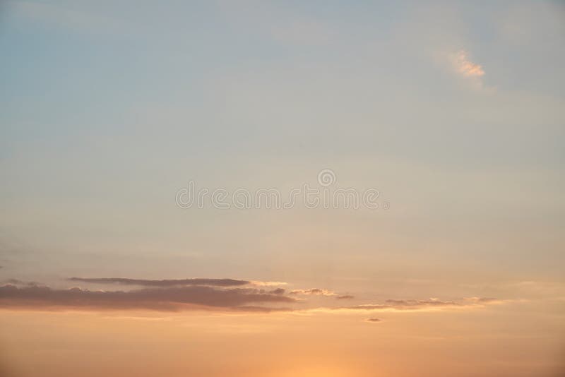 Beautiful Evening Blue Sky at Sunset with Flaming Bright Light Clouds ...
