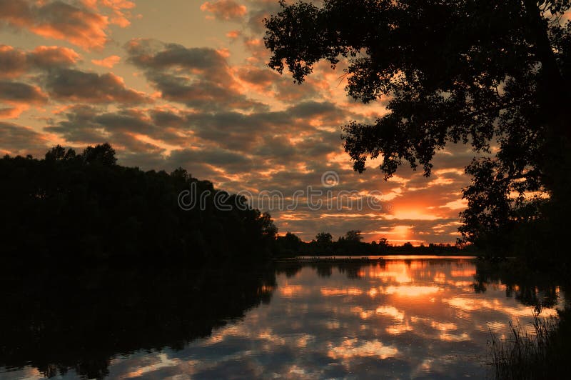 Beautiful Evening Landscape Stock Photo - Image of river, nature: 107073738