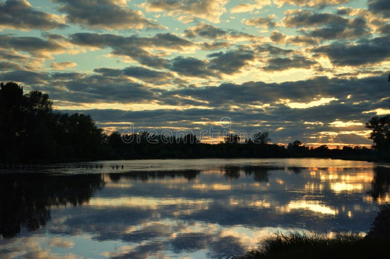 Beautiful Evening Landscape Stock Photo - Image of color, horizon ...