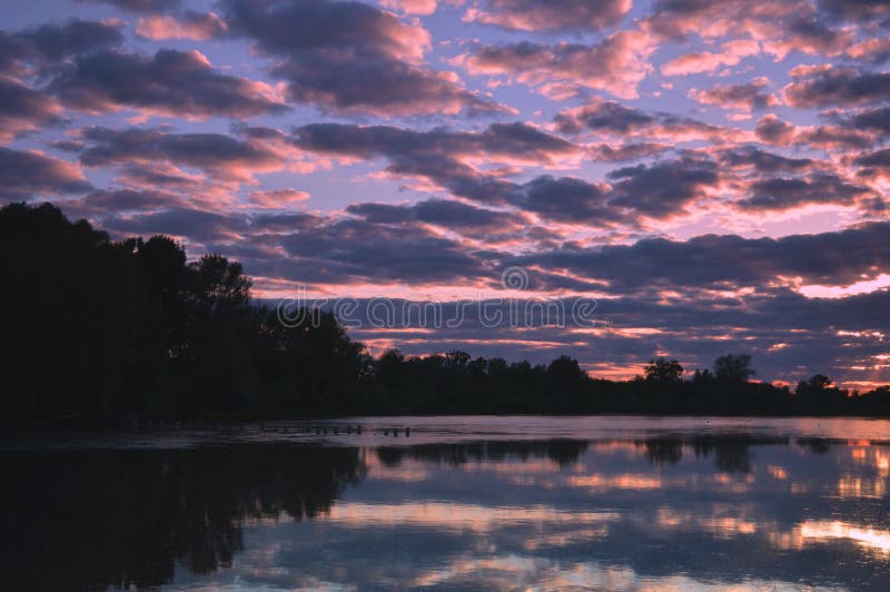 Beautiful Evening Landscape Stock Photo - Image of sunrise, evening ...