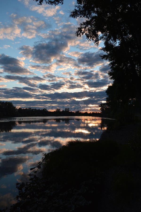 Beautiful Evening Landscape Stock Image - Image of reflection, nature ...