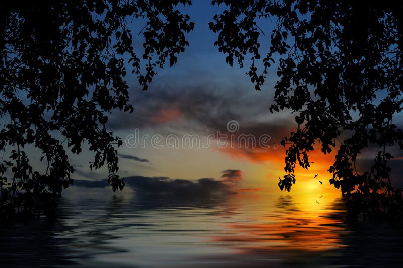 Beautiful Evening Landscape Stock Photo - Image of evening, autumn ...