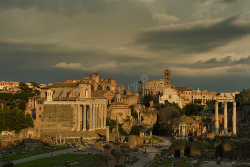 Beautiful Evening Light Forum Romanum Stock Photos - Free & Royalty ...