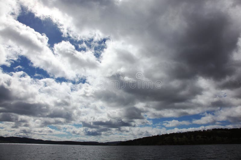 Beautiful Evening with Dark Clouds Over the Sea Stock Image - Image of ...