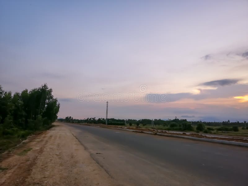 Beautiful Evening and Pleasant Nature in Rural Area Stock Image - Image ...