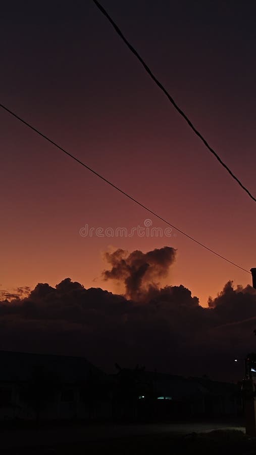 Beautiful Evening Sky with Bright Orange Color Stock Photo - Image of ...
