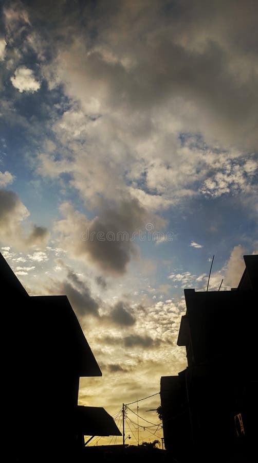 Beautiful Evening Sky in the City with Some Gradient Stock Image ...