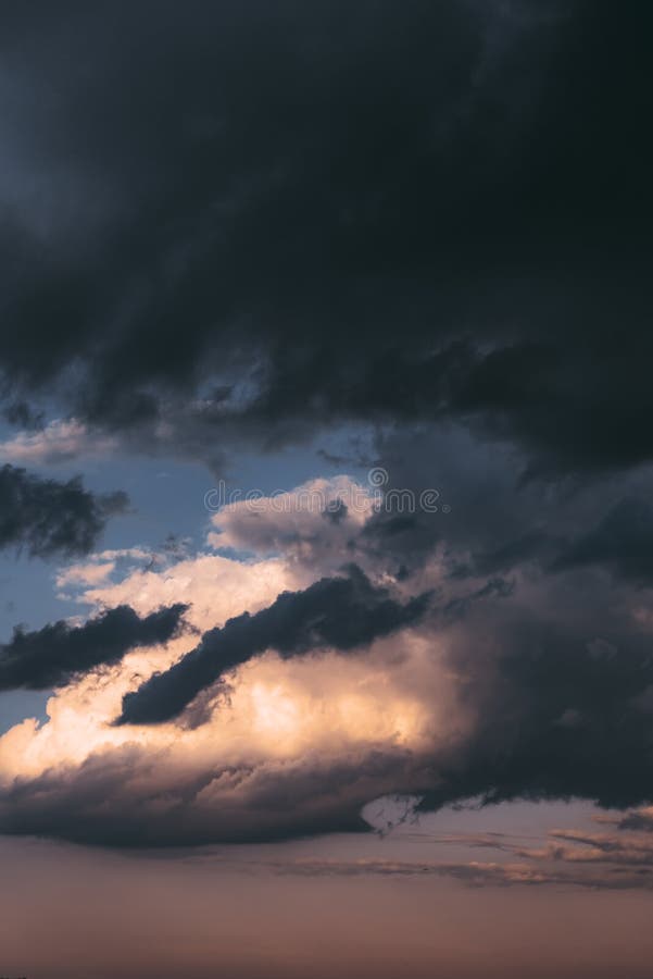 Beautiful Evening Sky with Multi-colored Bright Clouds. Rain Clouds at ...