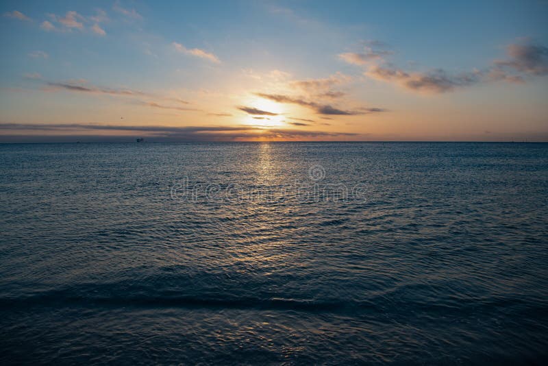 Beautiful Evening Sky with Sea Water on the Summer Beach Stock Photo ...