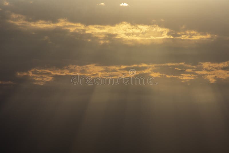Beautiful Evening Sunset with Clouds and Sun Rays Stock Photo - Image ...