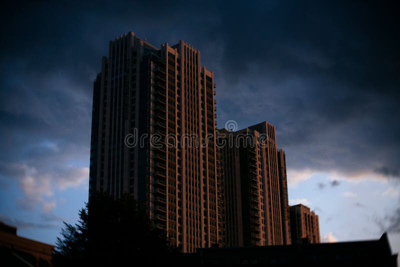 Beautiful Evening View of the Buildings Stock Photo - Image of ...