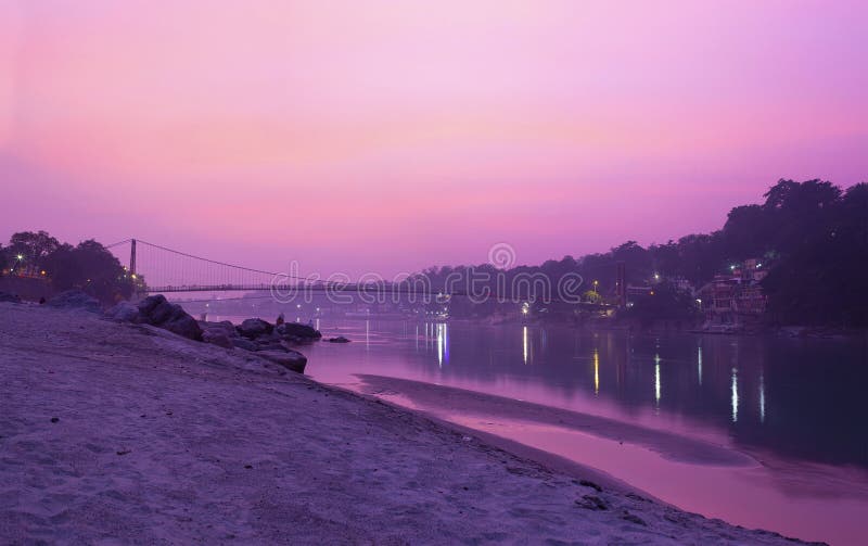 Beautiful Evening View of the River Ganga in Rishikesh Stock Image ...