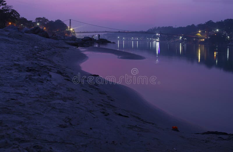 Beautiful Evening View of the River Ganga in Rishikesh Stock Photo ...