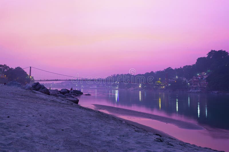 Beautiful Evening View of the River Ganga in Rishikesh Stock Image ...