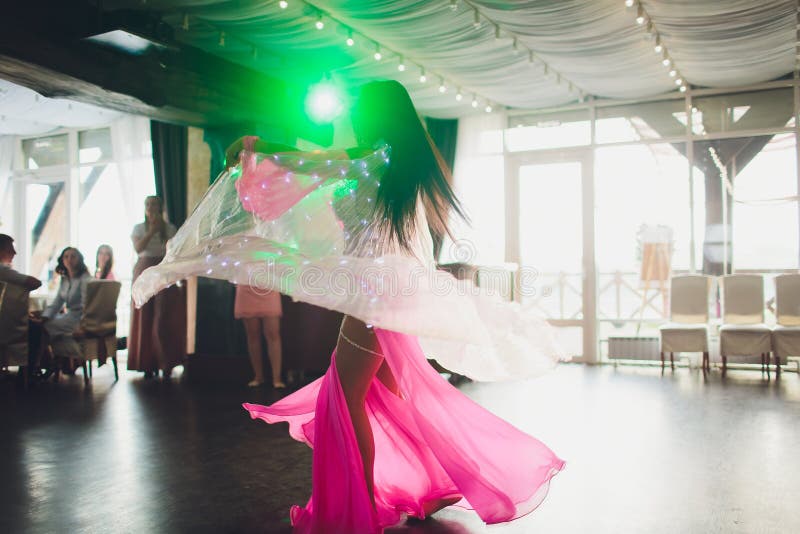 Beautiful Exotic Belly Dancer Woman. Woman Dancing Belly Dance. Stock ...