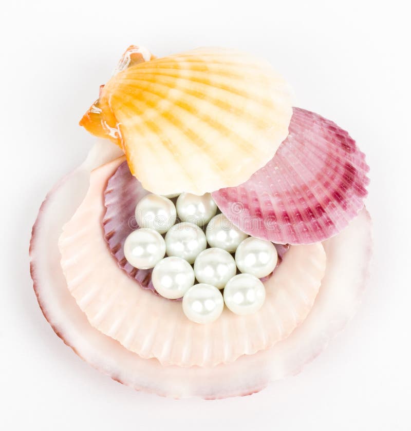 Sea shell with pearl stock image. Image of luxury, beach - 41486751