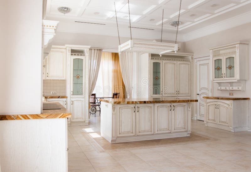 Beautiful Interior of the Kitchen Area Stock Image - Image of apartment ...