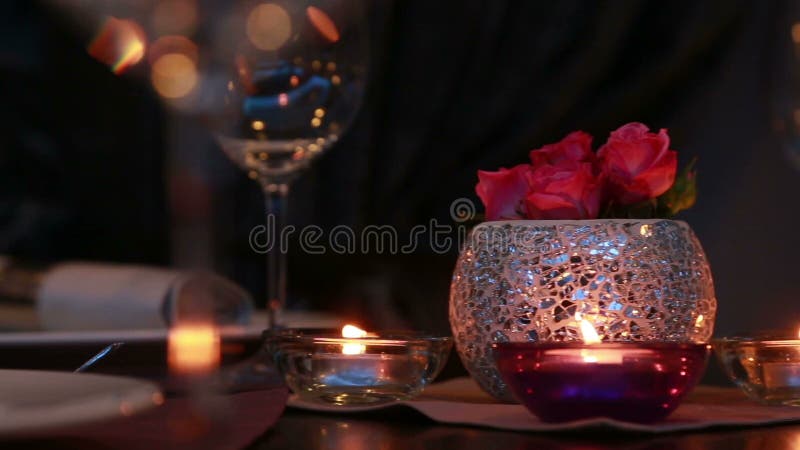 Beautiful Expensive Table Serving for a Romantic Dinner with Candles ...