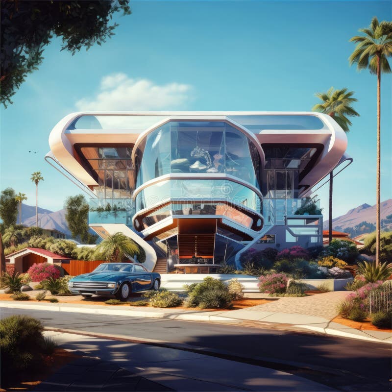 The Exterior of the House of the Future Stock Illustration ...