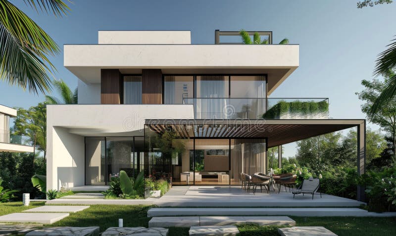 A Beautiful Exterior of a Modern House Stock Image - Image of beautiful ...