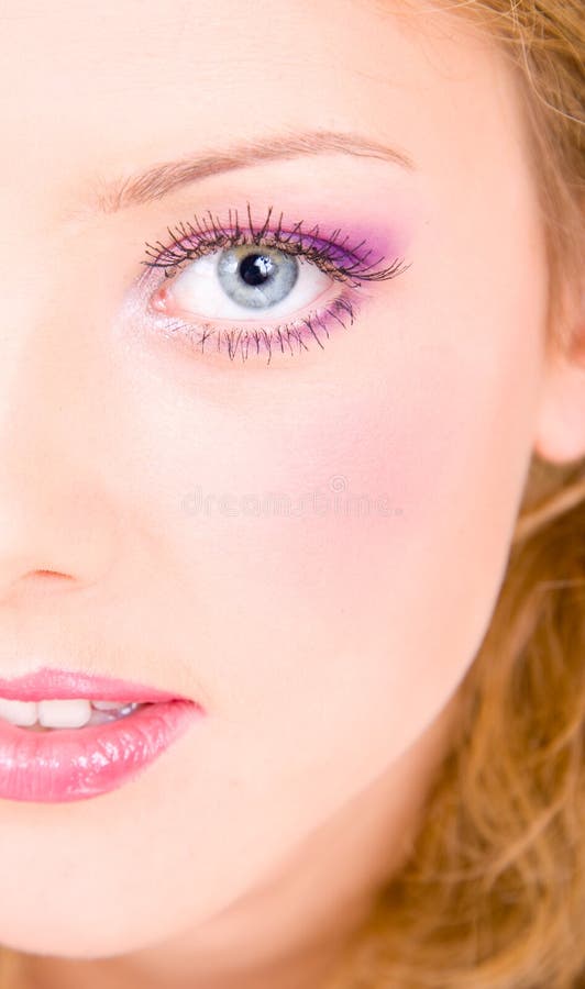 Attractive Girl Beauty Female Eyes Closeup Stock Image - Image of hair ...
