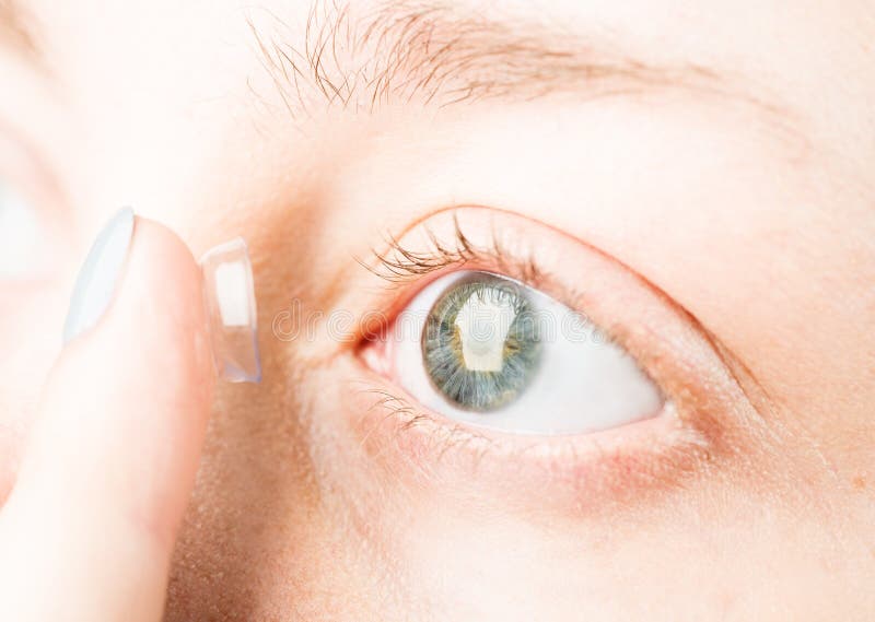 Beautiful Eye and Contact Lens Stock Photo - Image of human ...