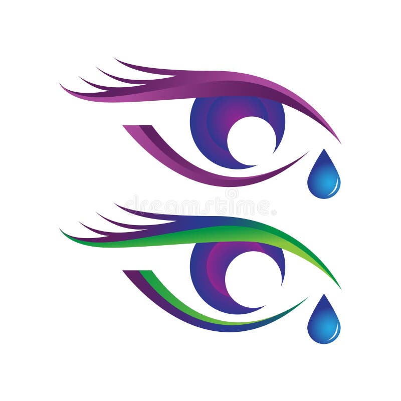 Beautiful Eye Logo with Eye Tear Vector Bundle Set Stock Vector ...