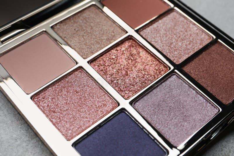 Beautiful Eye Shadow Palettes on Light Blue Background, Flat Lay. Space ...