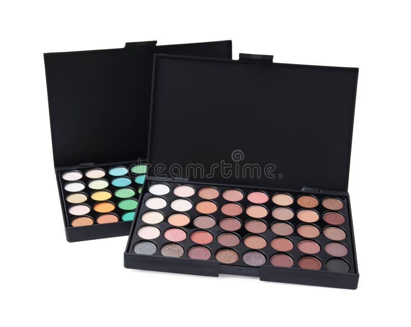 Beautiful Eye Shadow Palettes Isolated on White Stock Image - Image of ...