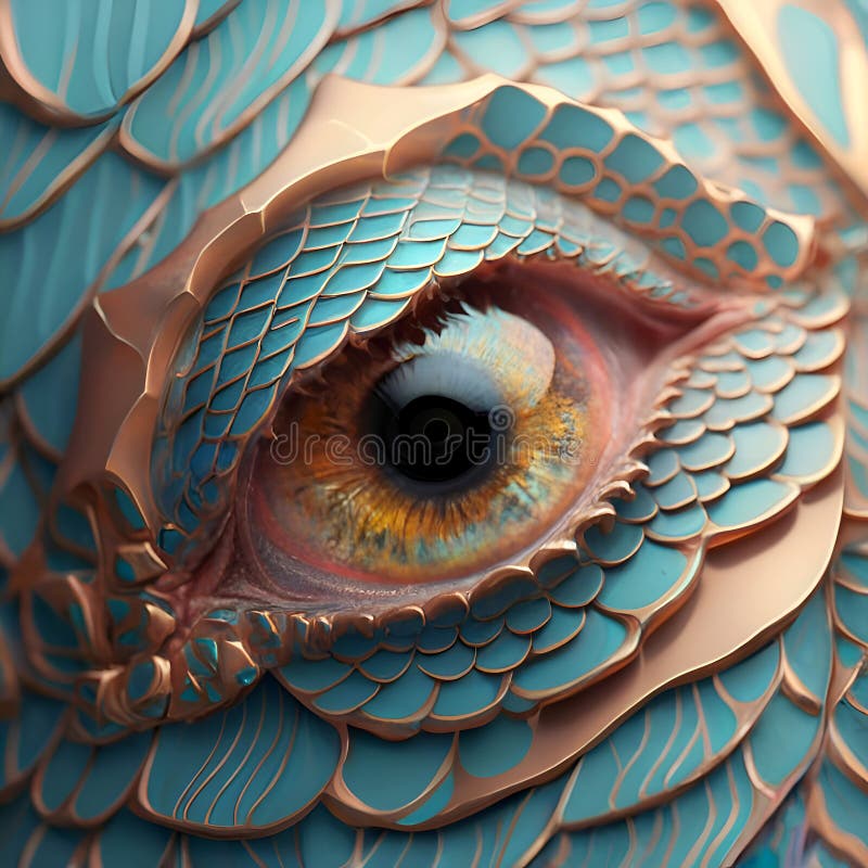 Beautiful Eye of Turquoise Dragon with Detailed Beautiful Iris . Macro ...